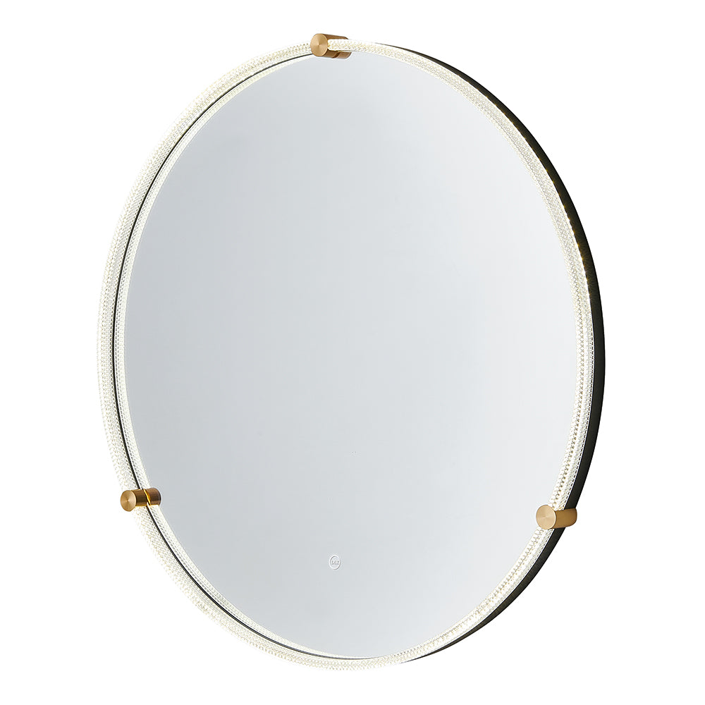 LED Lighted Round Salon Mirror